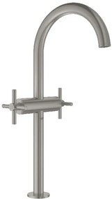 Grohe Atrio - Umyvadlová baterie s výpustí a otočným výtokem, velikost XL, supersteel 21044DC3