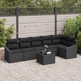 Set pohovek 7 ks Černá polyratan 3346753
