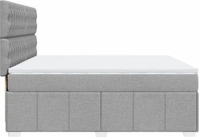 Box spring postel s matrací světle šedá 180 x 200 cm textil 3294054