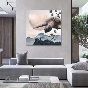 Gario Obraz na plátně Želva letící nad horami - Zehem Chong Rozměry: 30 x 30 cm
