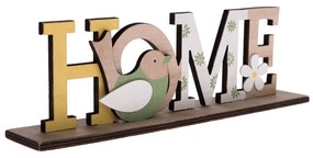 Dřevěný nápis Home, ptáček, 26,8 x 8,5 cm