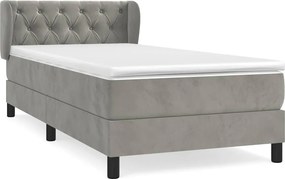Box spring postel s matrací světle šedá 80 x 200 cm samet 3127637
