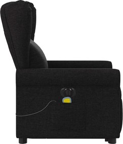 Elektrické zvedací masážní polohovací křeslo černé textil 3303406