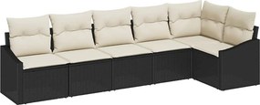 Set pohovek 6 ks Černá polyratan 3346737
