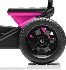 AIYAPLAY kart s pedály s protiskluzovými EVA koly kovový rám nosnost 30 kg pro děti od 2-5 let růžová