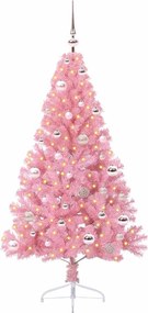 Umělý osvětlený vánoční stromeček Růžová 150 cm PVC 3397065