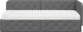 Rohový rám postele Tmavě šedá 80 x 200 cm textil 3394030