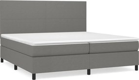 Box spring postel s matrací tmavě šedá 200x200 cm textil 3141642