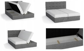 Čalouněná postel STIG 2 + rošt + matrace + topper, 140x200, Cosmic 800