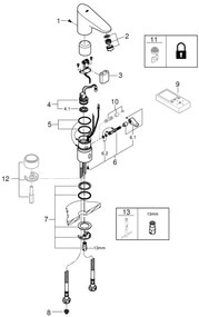 GROHE 36207001 - Elektronická umyvadlová baterie EUROPLUS E DN 15 lesklý chrom