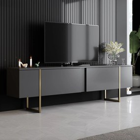 Hanah Home TV stolek Luxe - Anthracite, Gold, Antracitová, Zlatá