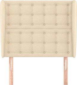 Čelo postele typu ušák krémové 103x23x118/128 cm textil 3118385