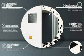 Kulaté dekorativní zrcadlo Abstraktní geometrická fi 70 cm