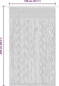 Macramé závěs taupe 140 x 240 cm bavlna 323979