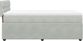 Box spring postel s matrací světle šedá 90x190 cm samet 3289920