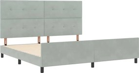 Postel s boxspringem s čelo Světle šedá 200 x 200 cm samet 3344963