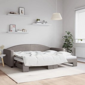 Válenda s přistýlkou taupe 90 x 200 cm textil 3197191