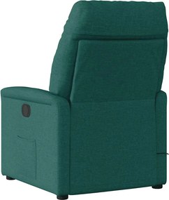 Elektrické polohovací křeslo tmavě zelené textil 3303018