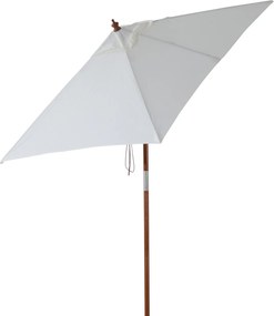 Outsunny skládací zahradní slunečník plážový slunečník 3-stupňový nastavitelný jedlové dřevo+polyester krémová bílá 200 x 150 x 235 cm | Aosom