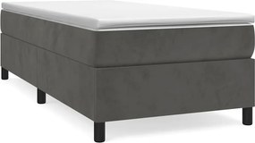 Rám postele s boxspringem tmavě šedá 100 x 200 cm samet 3121103
