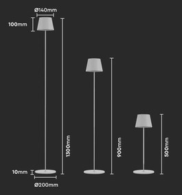LED Solution Bílá LED stojací nabíjecí lampa 500-1300mm 4W IP54 7007