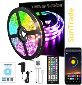 Led pásek 10M Rgb 5050 Mobilní aplikace Bluetooth Dálkový Ovladač Hudba Jedna Rolka