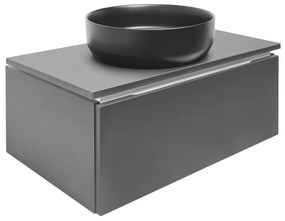 Koupelnová skříňka s deskou SAT Feel 80x30x46 cm antracit mat SATFEEL80ANTD