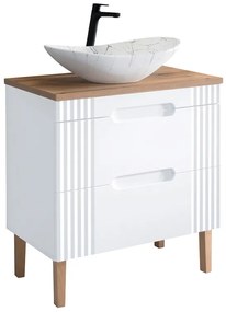 COMAD Stojatá skříňka s umyvadlem - FIJI 82-80 white, šířka 80 cm, matná bílá