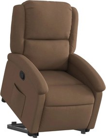 Zvedací polohovací křeslo hnědé textil 3204168