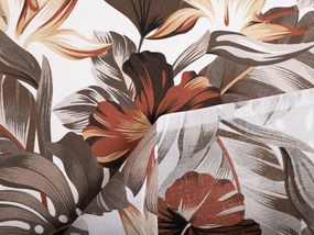 Biante Bavlněný závěs Sandra SA-441 Hnědo-cihlové květy a listy monstery 150x150 cm