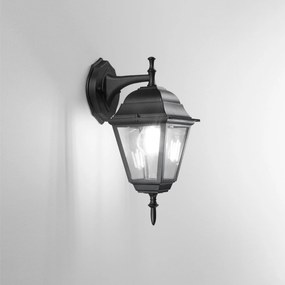 FAN LANT-ROMA/AP1B Venkovní nástěnné svítidlo DOWN ROMA černá, 1xE27, IP44, 19,5 x 35 x 14,6 cm - FANEUROPE