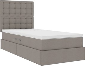 Postel s úložným prostorem a matrací Taupe 90 x 190 cm textil 3371877