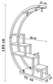 Stojan na květiny GARDEN 180x85 cm hnědá/černá