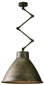 Il Fanale 269.04.OF Loft, industriální závěsné svítidlo z mosazi a železa s klouby, 1x15W E27, prům. 57cm