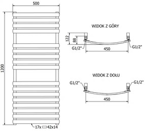 Mexen Bachus, elektrické topné těleso 1200 x 500 mm, 600 W, bílá, W109-1200-500-2600-20