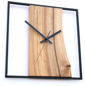 M.Clock Tiché nástěnné hranaté hodiny 33x33cm Arabský ořech