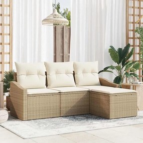 Set pohovek 4 ks Béžová polyratan 3346671