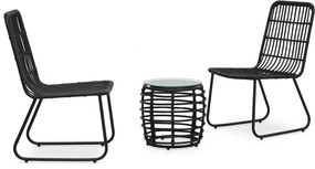 vidaXL 3dílný bistro set polyratan [48583] Barva: dub