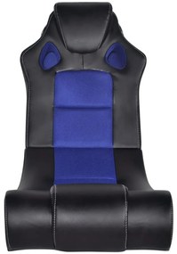 241959 vidaXL Hudební houpací křeslo černé a modré umělá kůže