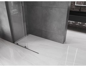 Mexen Velar L, posuvná sprchová zástěna Walk-in 90 x 200 cm, 8mm čiré sklo, grafit broušený, 871-090-003-03-66