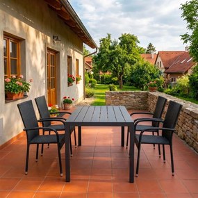 Vikio Zahradní ratanový set 150x90 pro 4 osoby DT255-S šedý