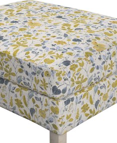 Potah na podnožku IKEA Karlstad barva žlutá látka pletený vzor, vzorované
