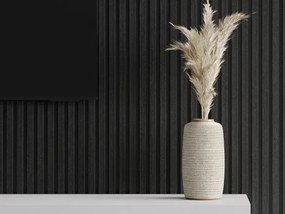 Mexen Lam-F, akustické stěnové lamely 275 × 30 cm, plstěný podklad 8 mm, technická dýha, dub černý stříbřitý, S105-275307-3015-025