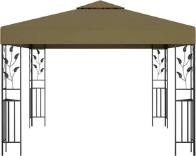Altán se světelnými LED řetězy 3 x 3 m taupe 3070312