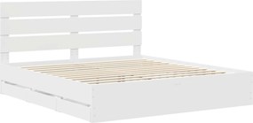 Rám postele se zásuvkou Bílá 180 x 200 cm Inženýrské dřevo 3411813
