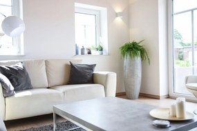 Květináč MAGNUM, sklolaminát, výška 100 cm, beton design, šedý