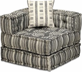 vidaXL 2místný modulární pouf pruhovaný textil [244977] Barva: Patchwork