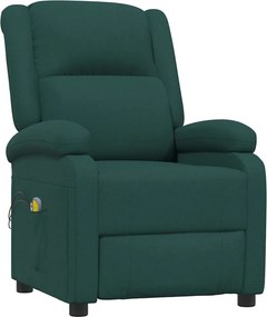 Elektrické masážní křeslo tmavě zelené textil 3098364