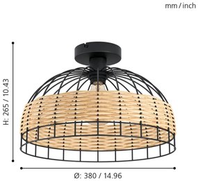 Eglo 43398 - Stropní svítidlo ANWICK 1xE27/60W/230V