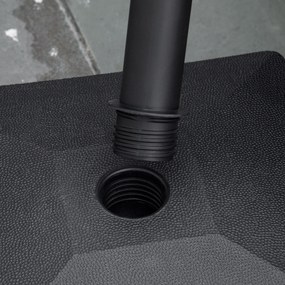 Stojan na slunečník Outsunny s válečkem, naplnitelný až do 20 kg, pro tyče slunečníku 38/48 mm, ideální pro zahradu terasu balkon, černý 45x45 cm |